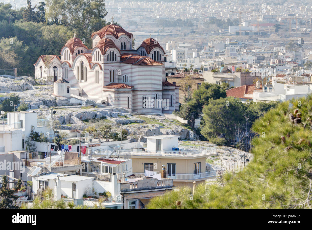 church, greece, sight, view, outlook, perspective, vista, panorama ...
