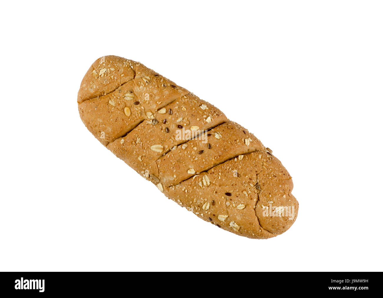 long loaf bread on a white background Stock Photo - Alamy