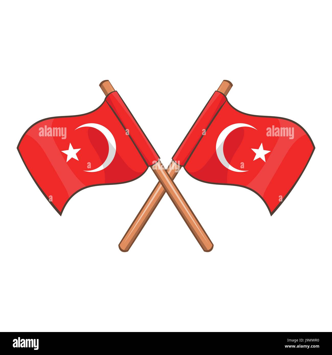 Turkey crossed flags icon, cartoon style Stock Vector Image & Art - Alamy