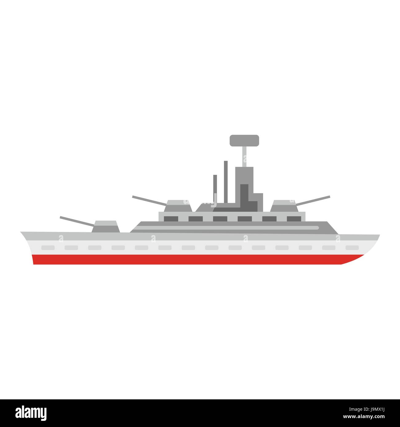Warship icon, flat style Stock Vector Image & Art - Alamy
