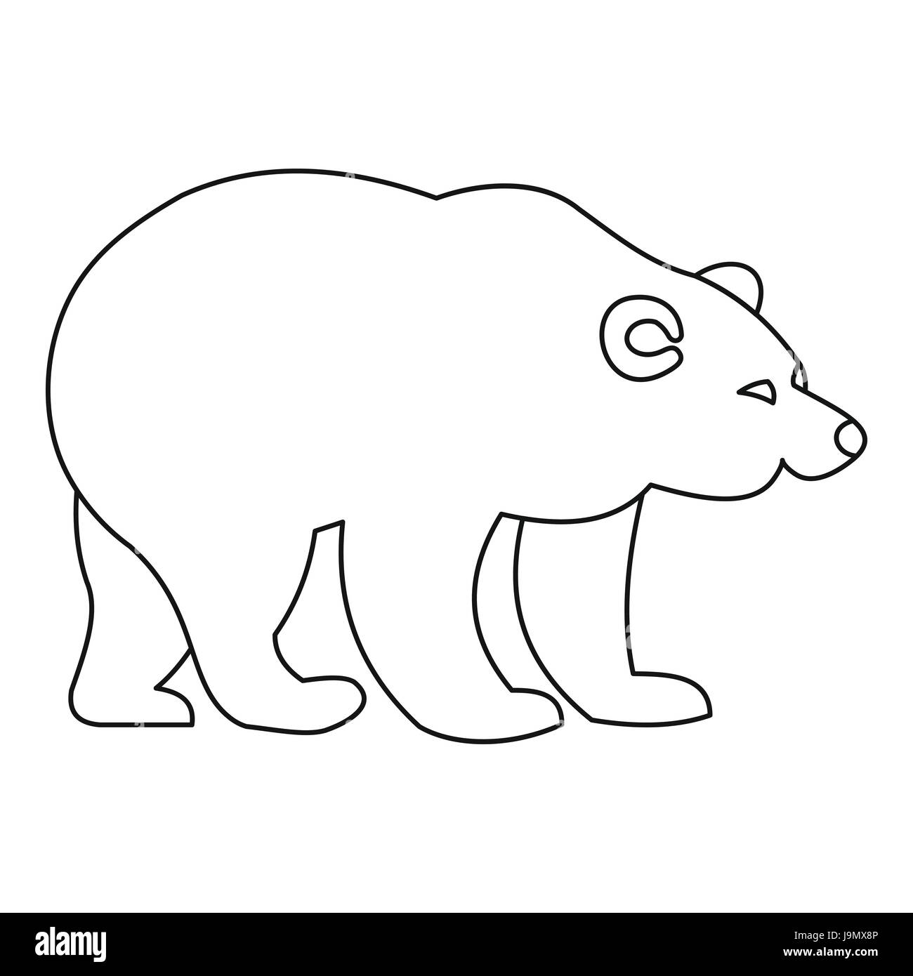 Bear icon, outline style Stock Vector Image & Art - Alamy