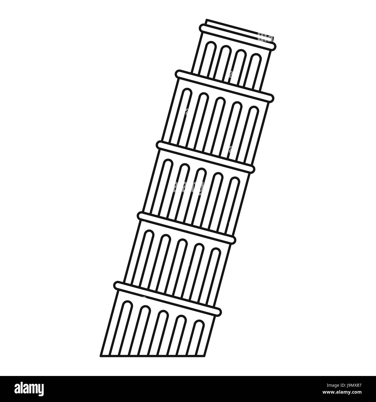 Leaning tower of Pisa icon, outline style Stock Vector Image & Art - Alamy