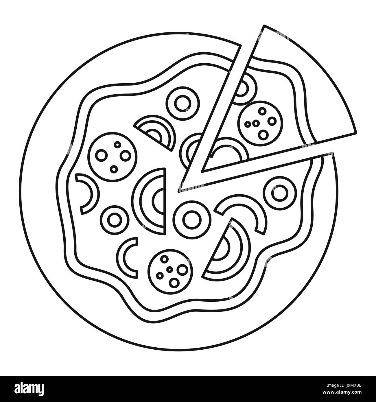 Pizza icon, outline style Stock Vector Image & Art - Alamy