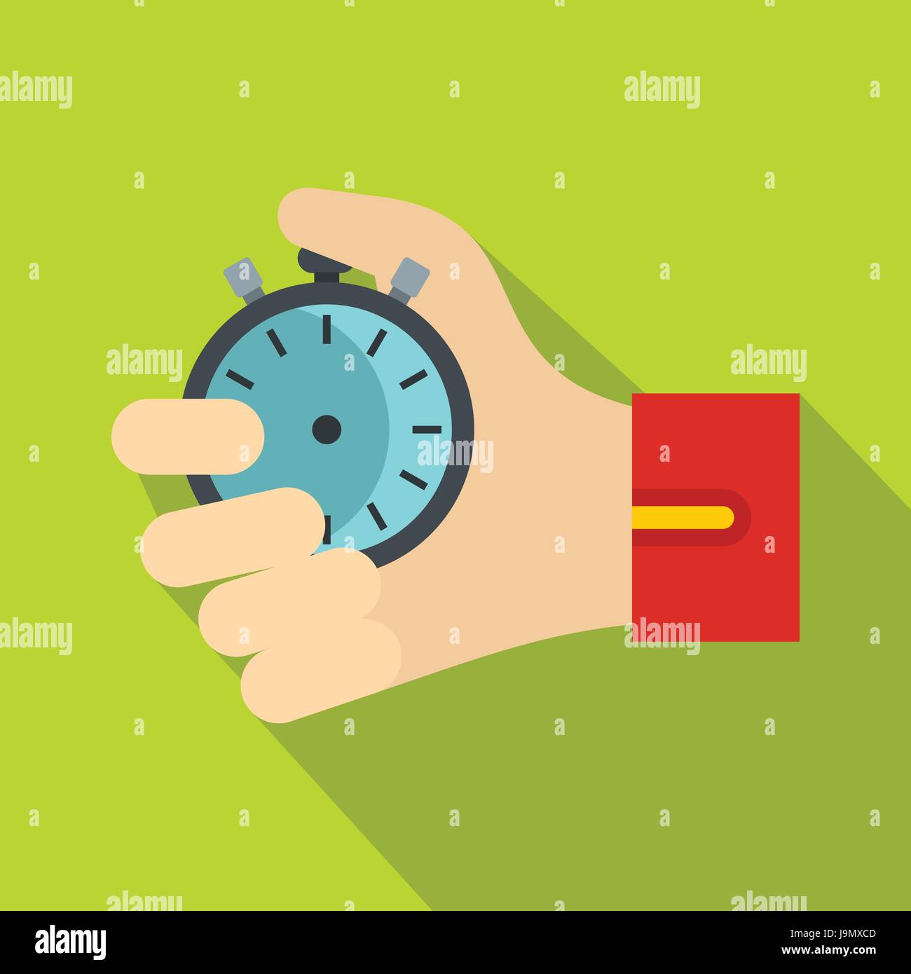Hand holding stopwatch icon, flat style Stock Vector Image & Art - Alamy