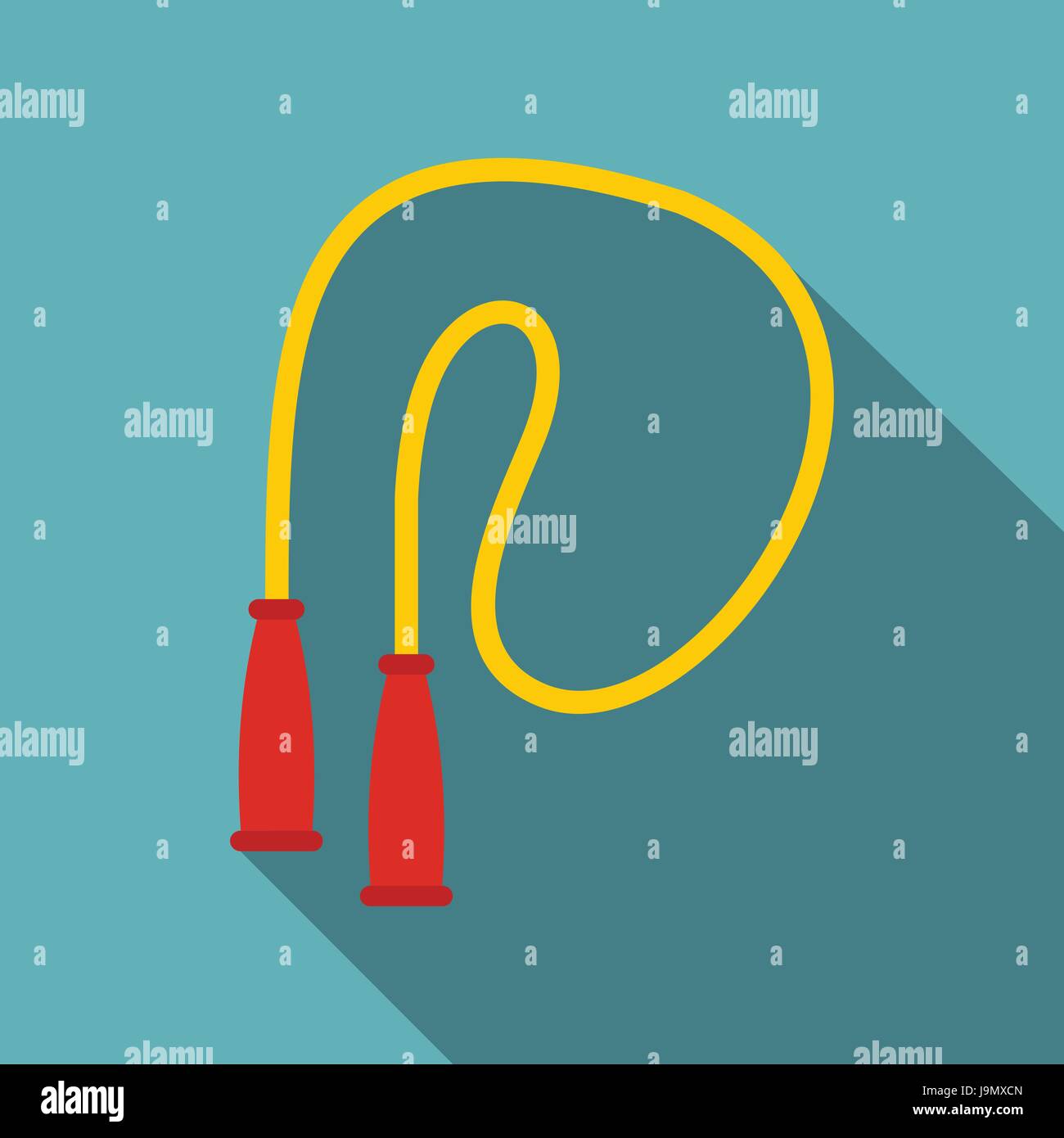 Yellow skipping rope icon, flat style Stock Vector Image & Art - Alamy