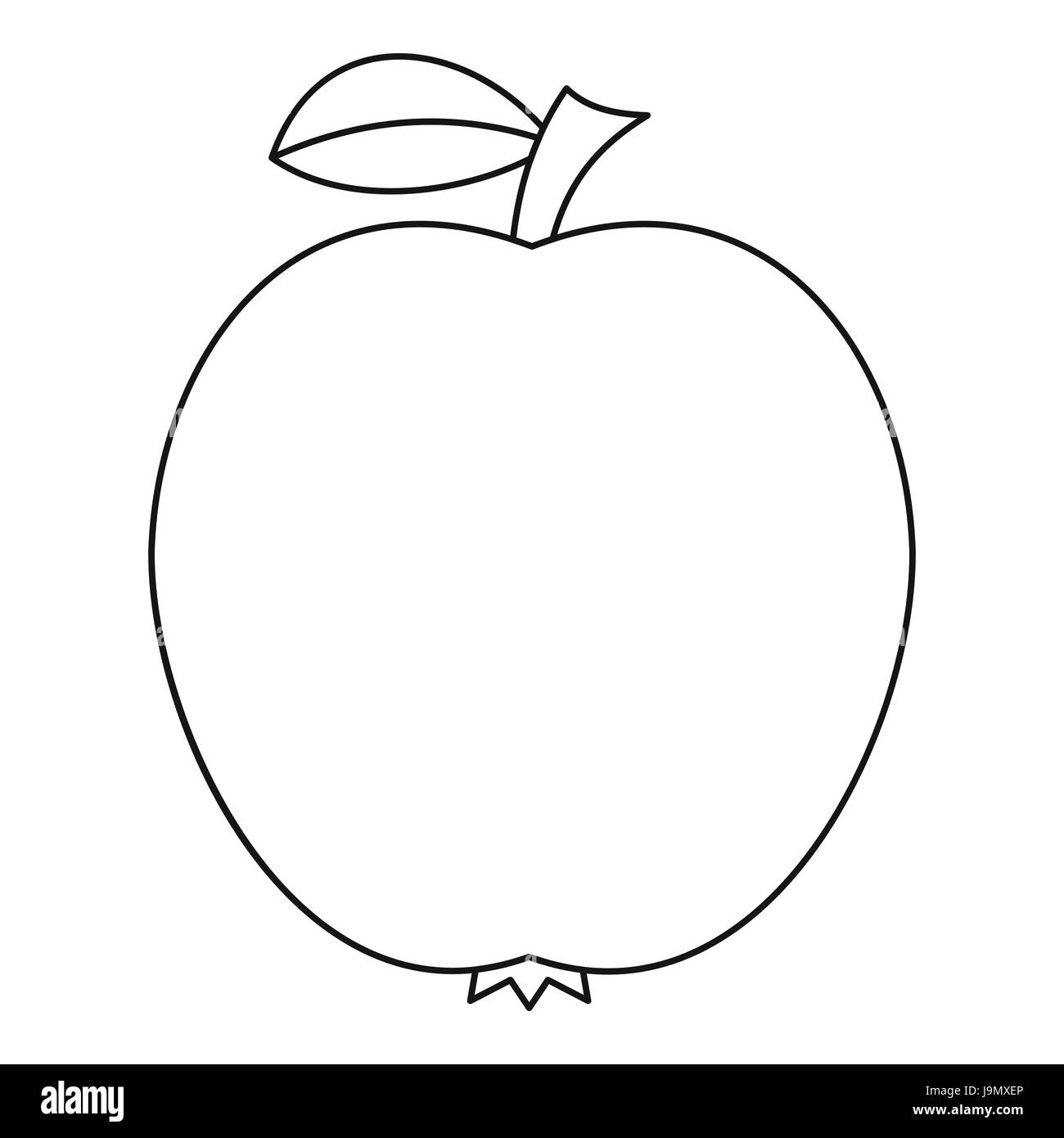 Apple icon, outline style Stock Vector Image & Art - Alamy