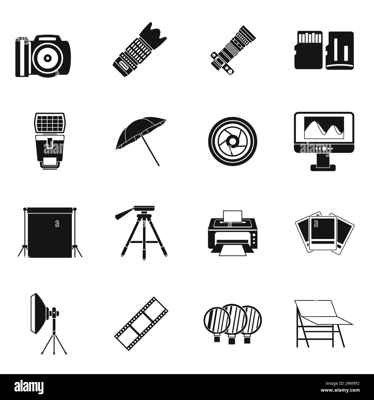 Photo studio icons set, simple style Stock Vector Image & Art - Alamy