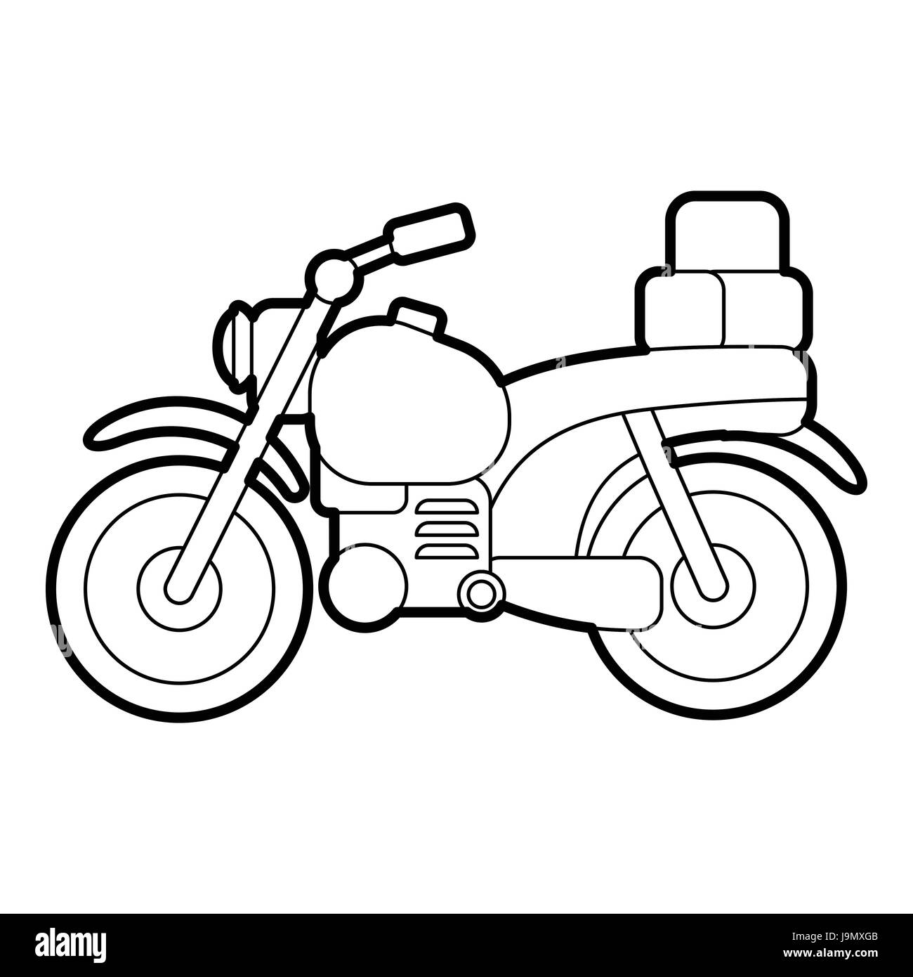 Motorcycle icon, outline style Stock Vector Image & Art - Alamy