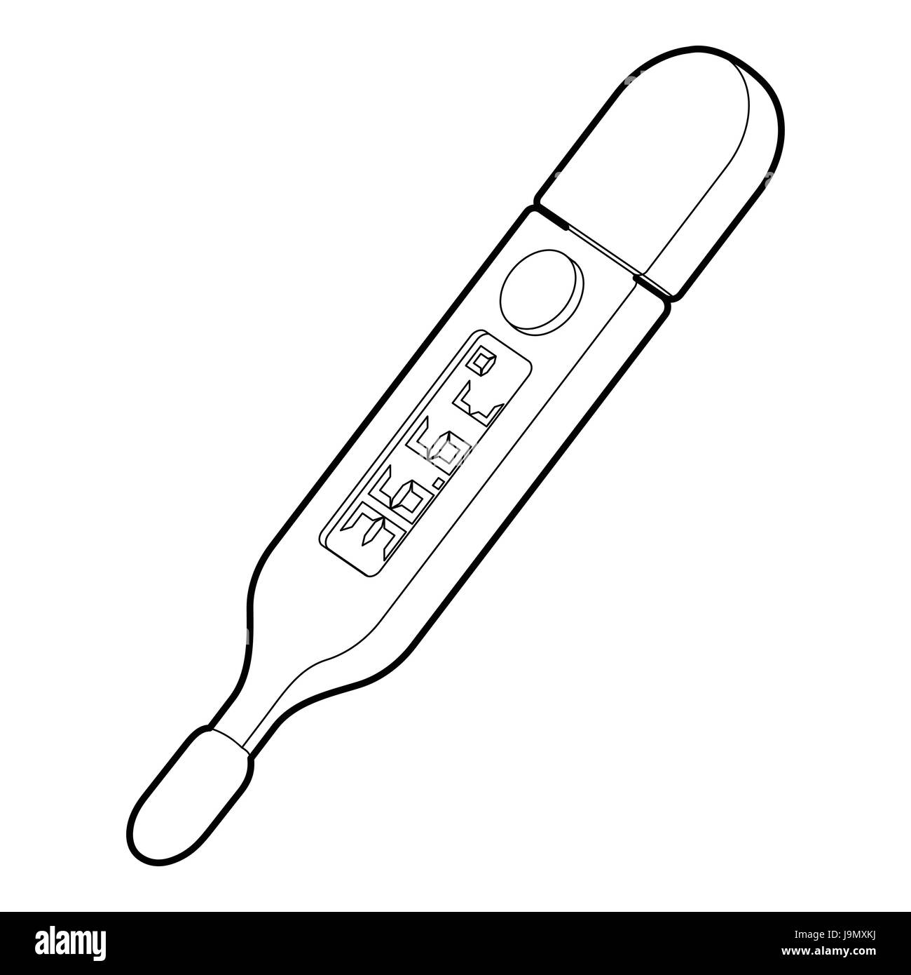 Medical thermometer icon, outline style Stock Vector Image & Art - Alamy