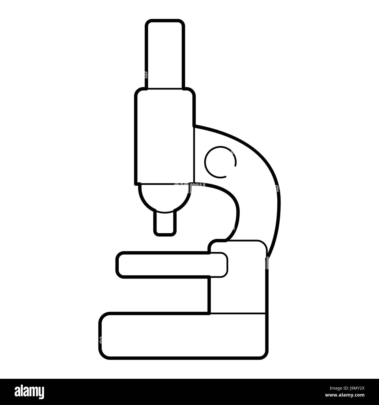 Microscope icon, outline style Stock Vector Image & Art - Alamy