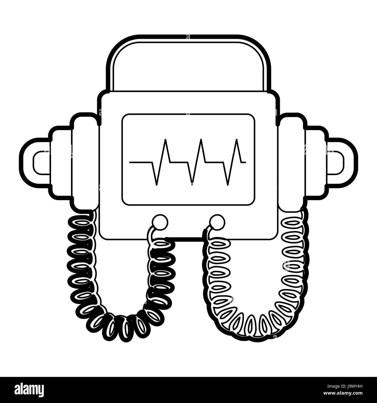 Patient defibrillator icon outline Stock Vector Images - Alamy