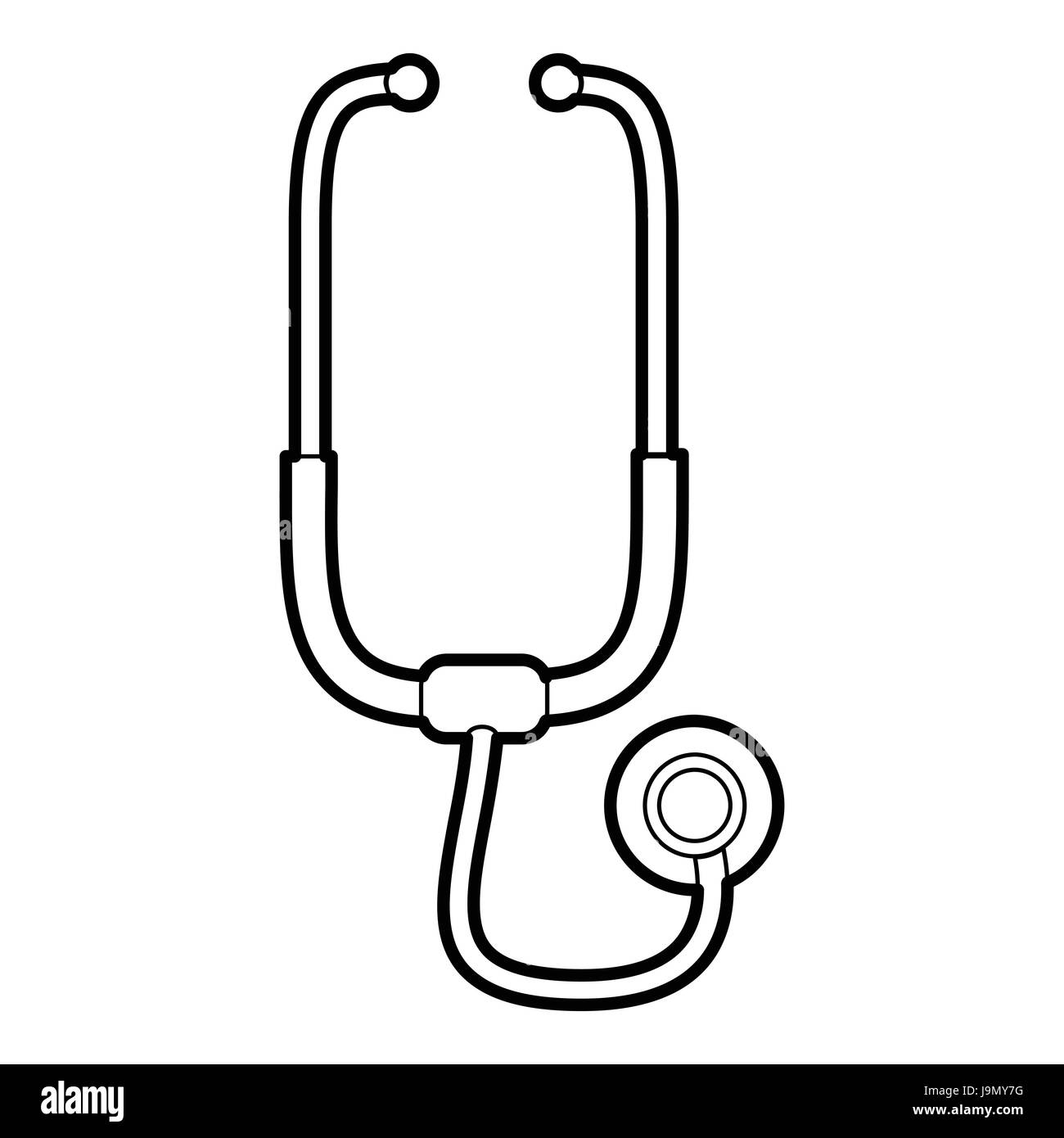 Medical stethoscope icon, outline style Stock Vector Image & Art - Alamy
