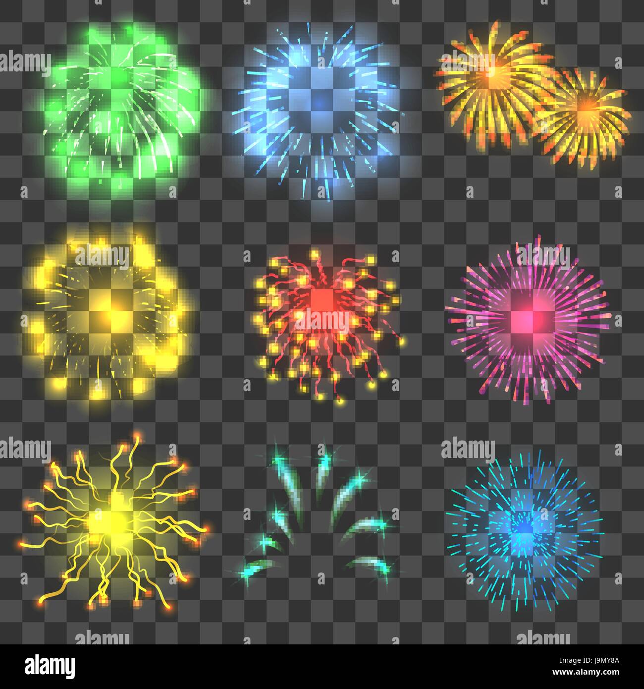 Fireworks concepts set, realistic style Stock Vector Image & Art - Alamy