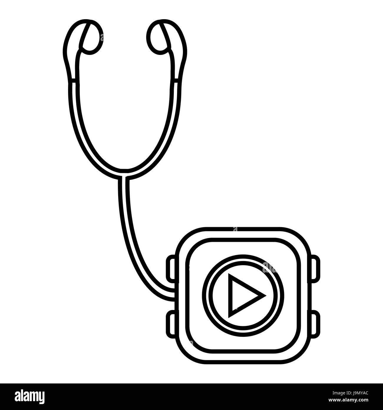 Music player icon, outline style Stock Vector Image & Art - Alamy