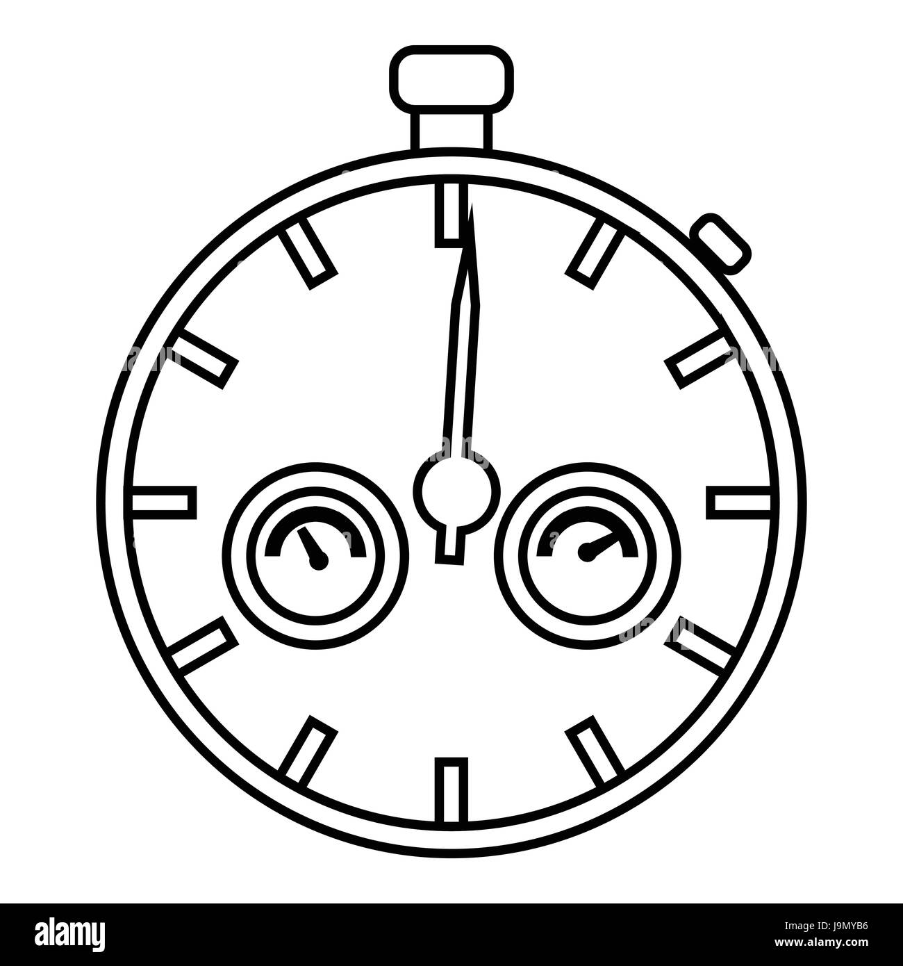Stopwatch icon, outline style Stock Vector Image & Art - Alamy