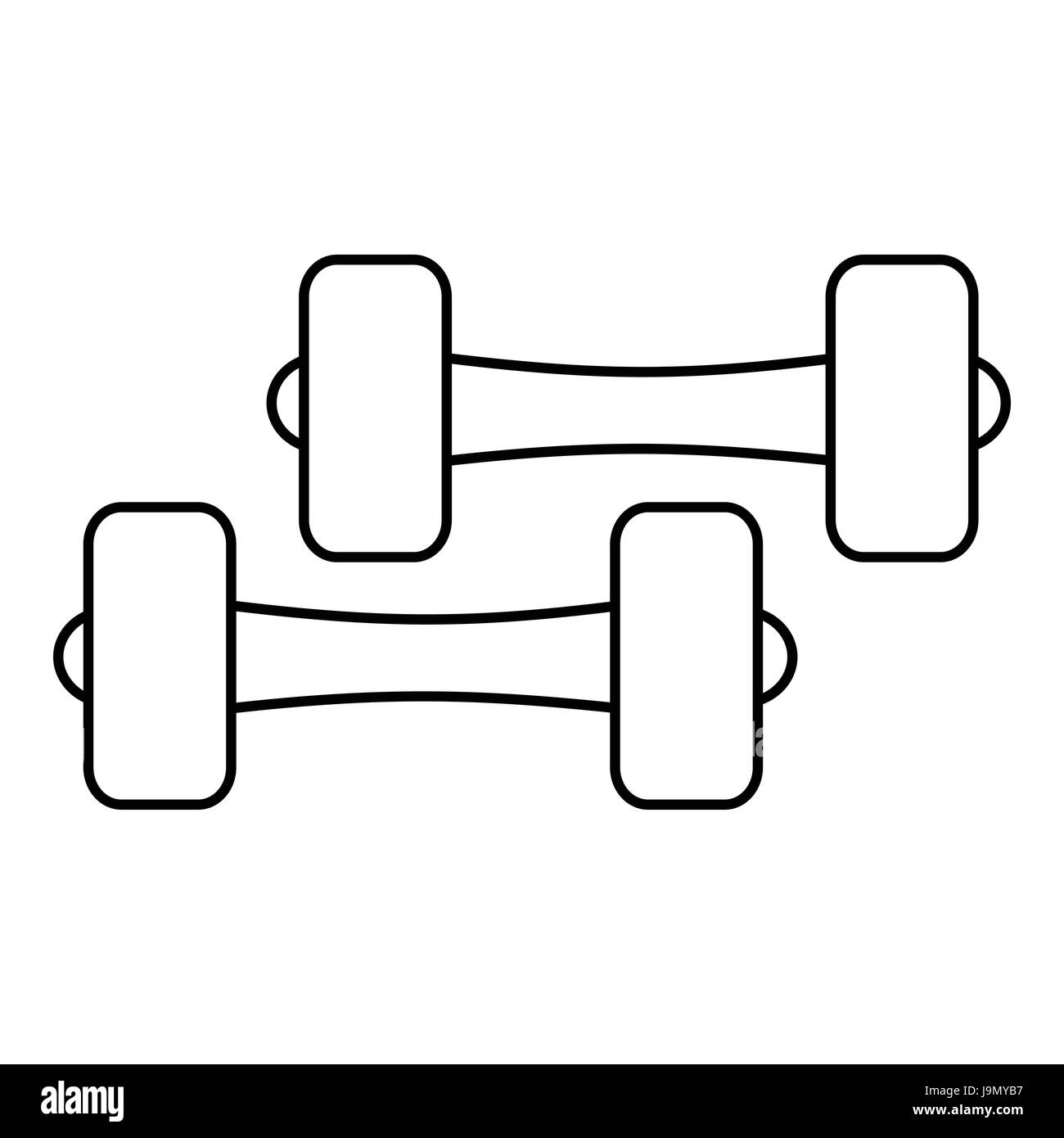 Two dumbbells icon, outline style Stock Vector Image & Art - Alamy