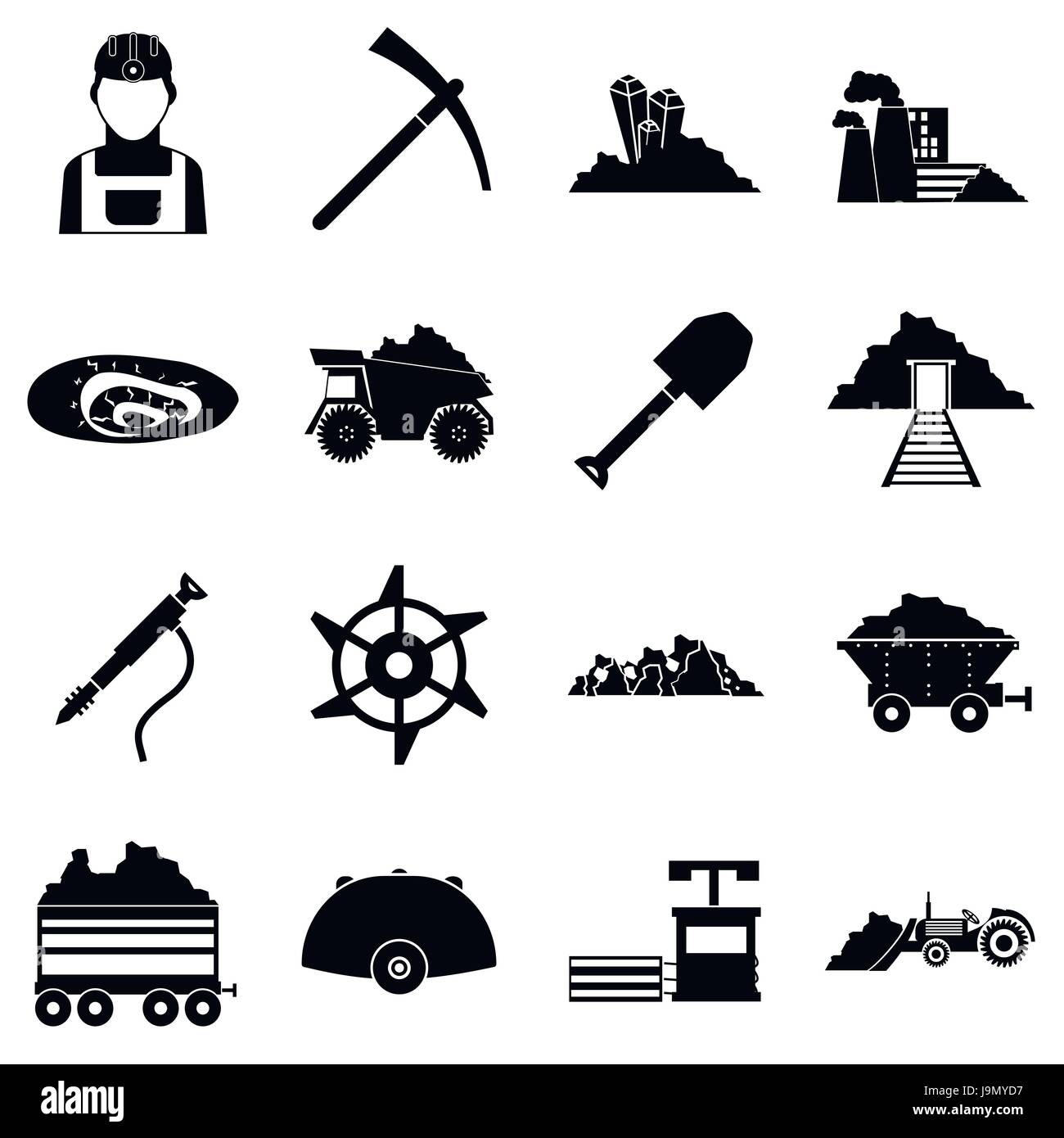 Miner icons set, simple style Stock Vector Image & Art - Alamy