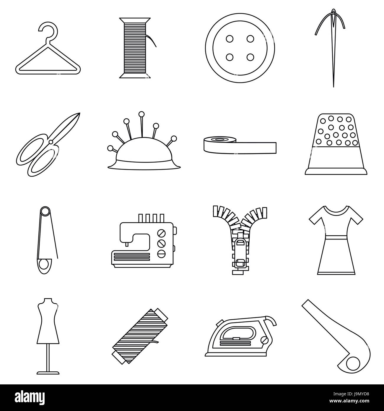 Tailor icons set outline style Cut Out Stock Images & Pictures - Alamy