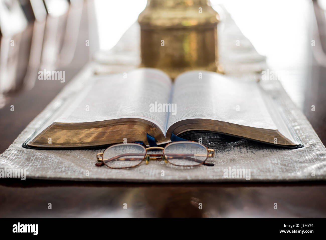 Reading The Bible Stock Photo - Alamy