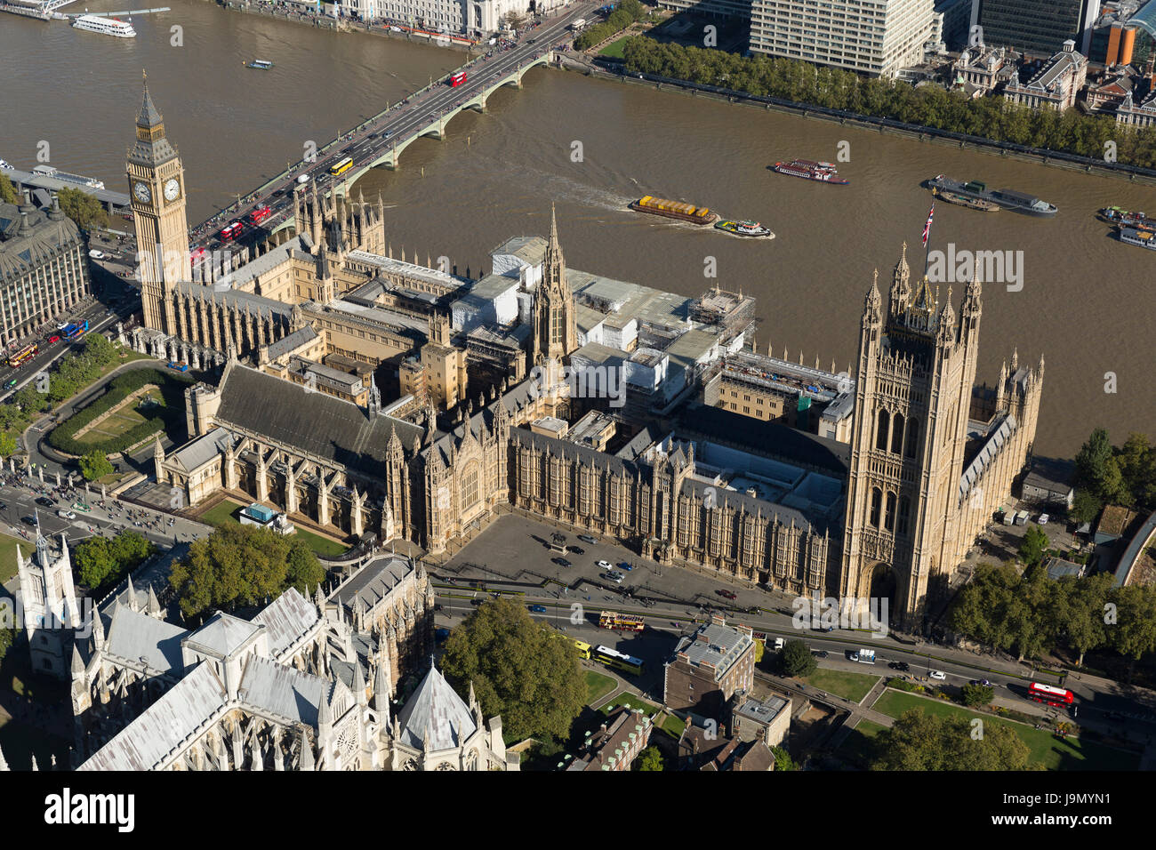 An aerial view of the palace of westminster hi-res stock photography ...