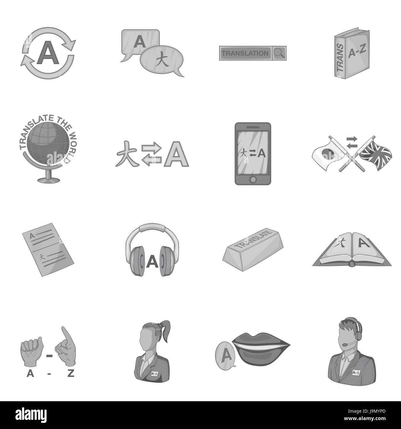 Smart phone language learning Cut Out Stock Images & Pictures - Alamy