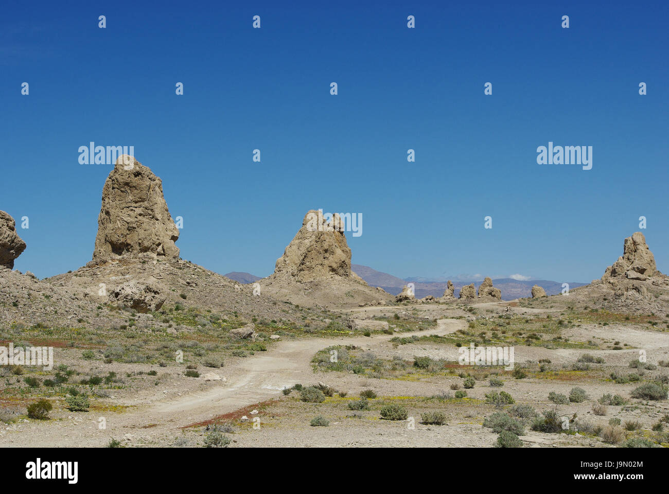 blue, tower, desert, wasteland, formation, rock, firmament, sky ...