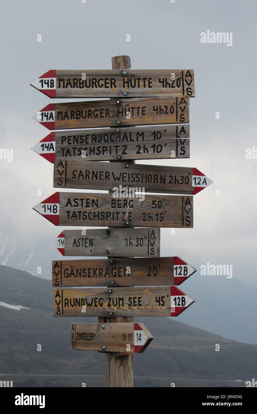 sign, signal, mountains, alps, signpost, italy, sign, signal, mountains ...