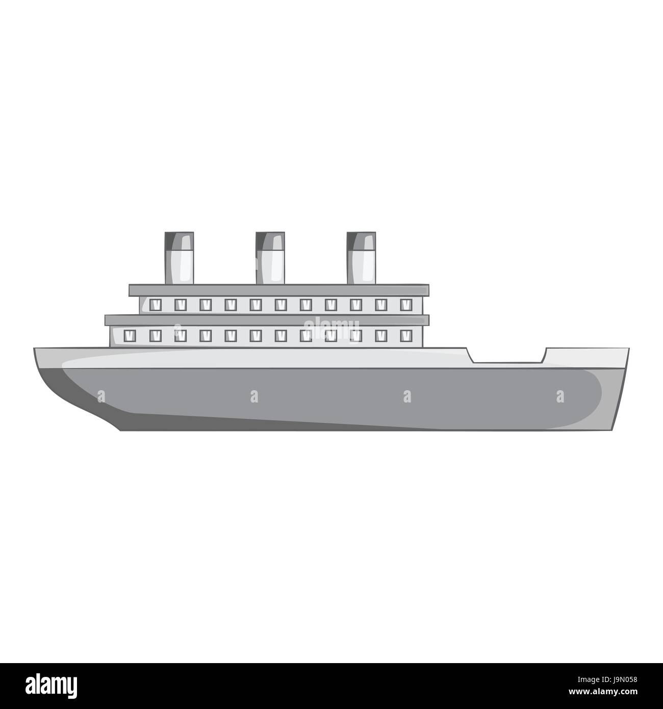 Ship icon, gray monochrome style Stock Vector Image & Art - Alamy