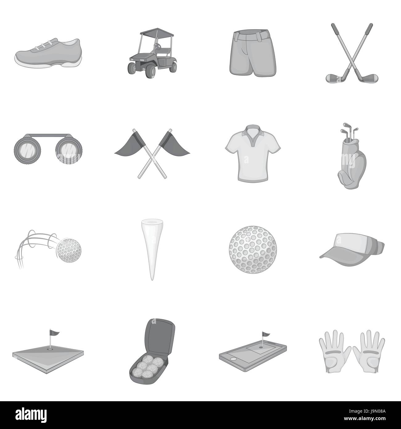 Golf icons set, gray monochrome style Stock Vector Image & Art - Alamy