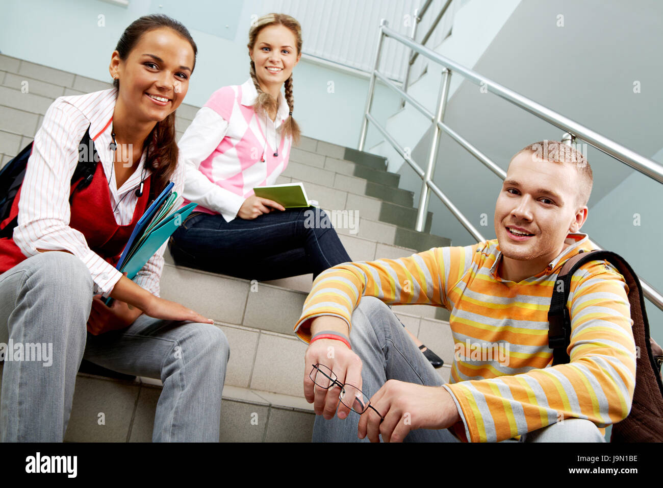 guy, woman, stairs, humans, human beings, people, folk, persons, human ...