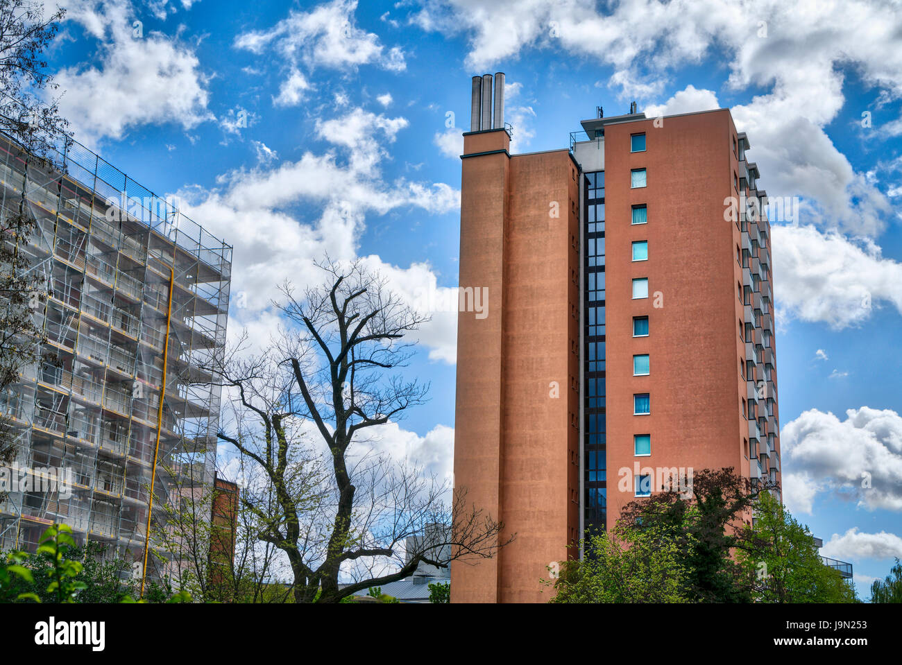 skyscraper and construction site with beautiful sky Stock Photo - Alamy
