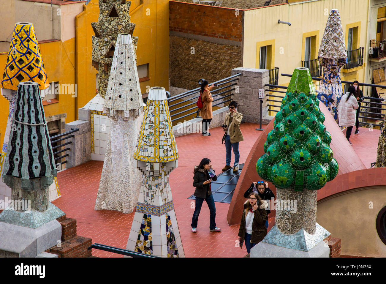Palau guell roof hi-res stock photography and images - Alamy