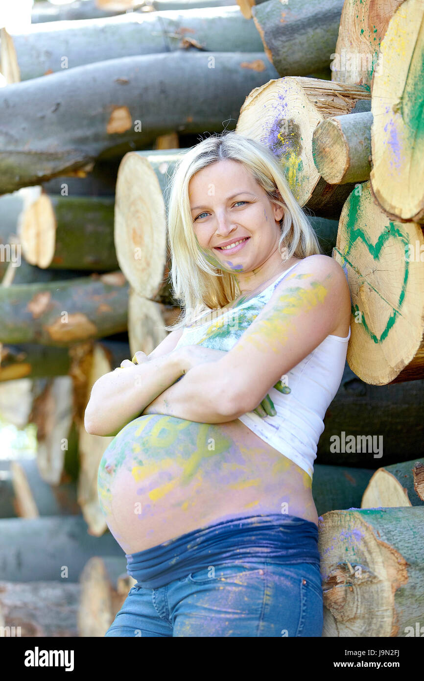 woman, art, paint, funny, colour, creative, baby belly, colors, colours ...