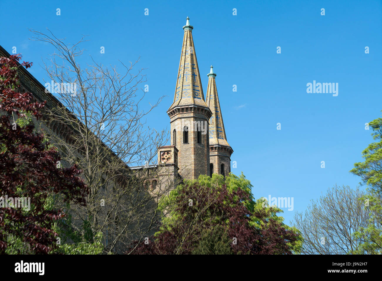 small towers and blue sky Stock Photo - Alamy