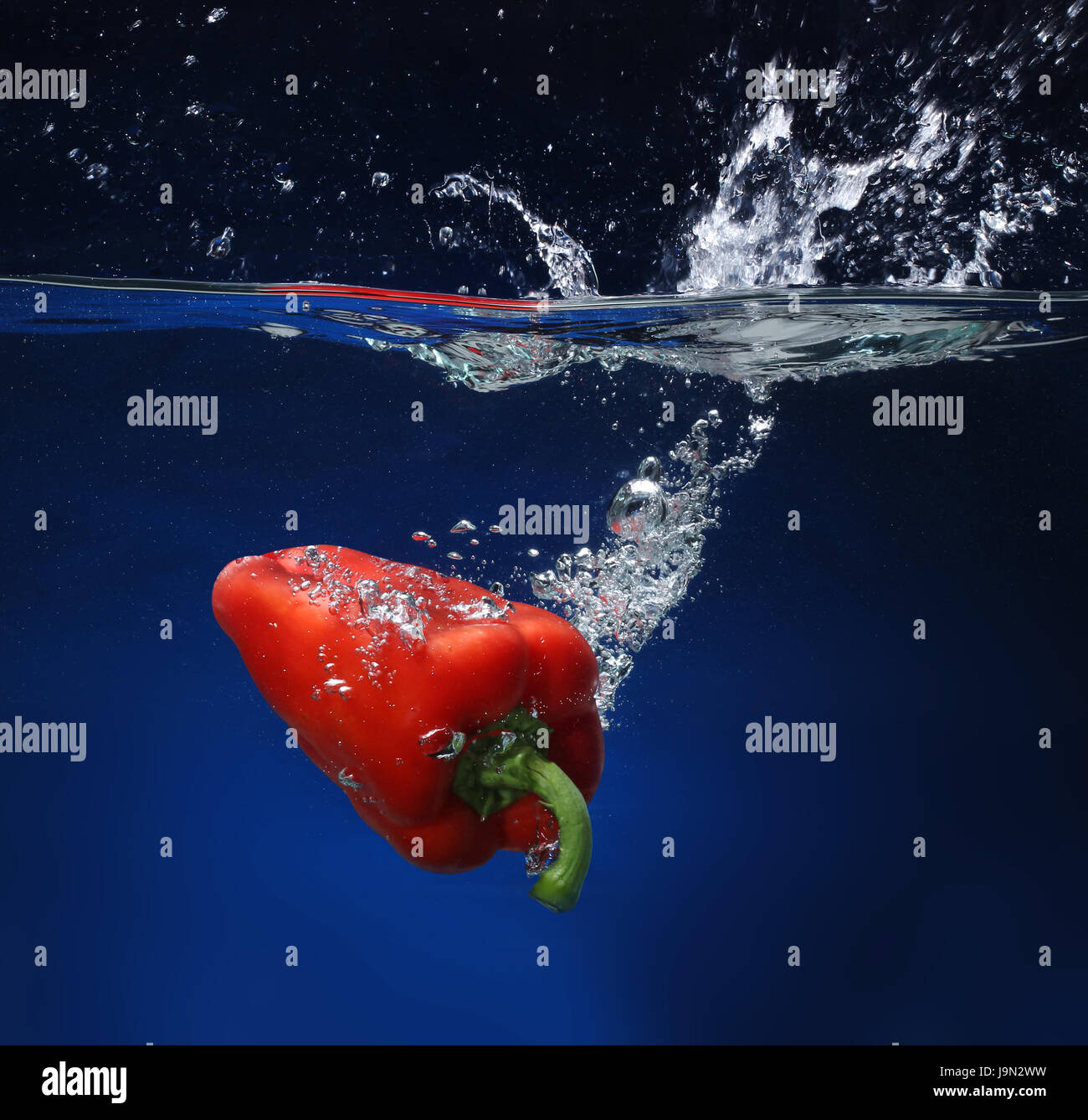 food, aliment, pepper, underwater, vegetables, red, water, motion Stock ...