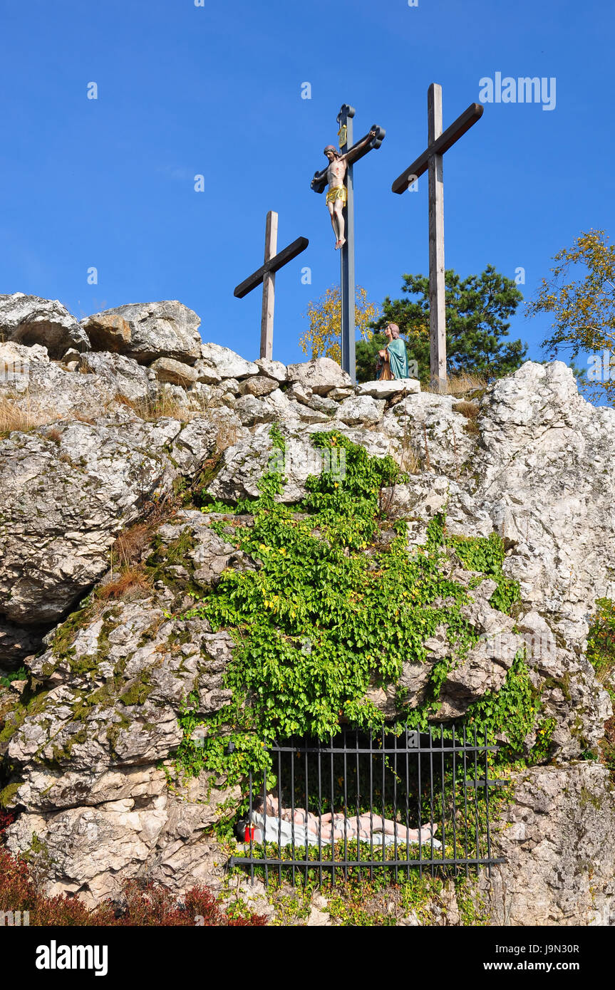 religion, tree, cross, rock, bavaria, pole, catholic, believe, crucifix ...