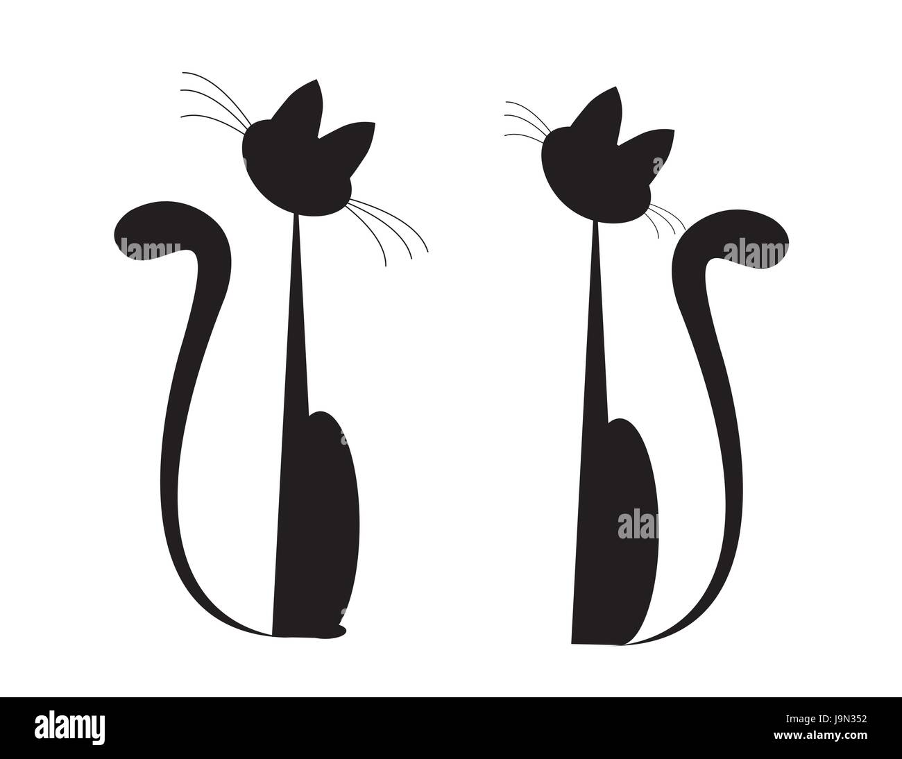 set of two big black cats. vector Stock Vector Image & Art - Alamy