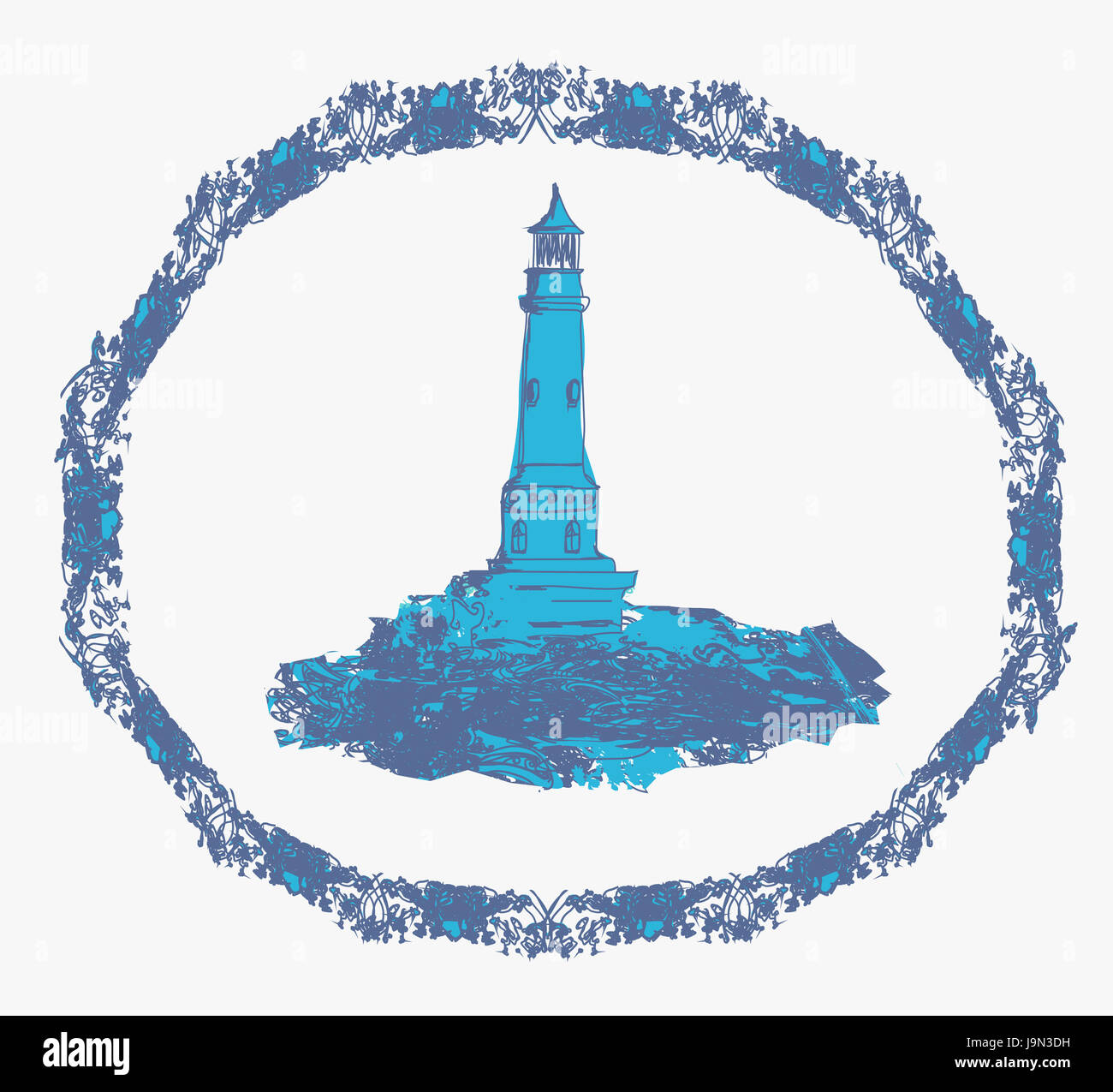 tower, navigation, poster, nautical, landscape, scenery, countryside ...