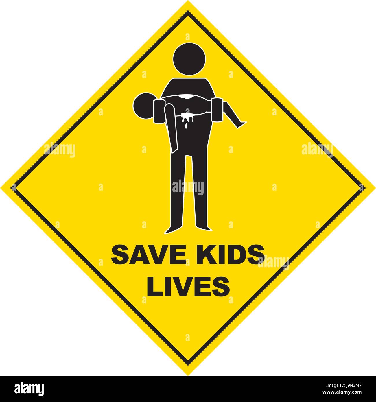 Sign of save kids lives concept, anti war. Vector Illustration Stock ...