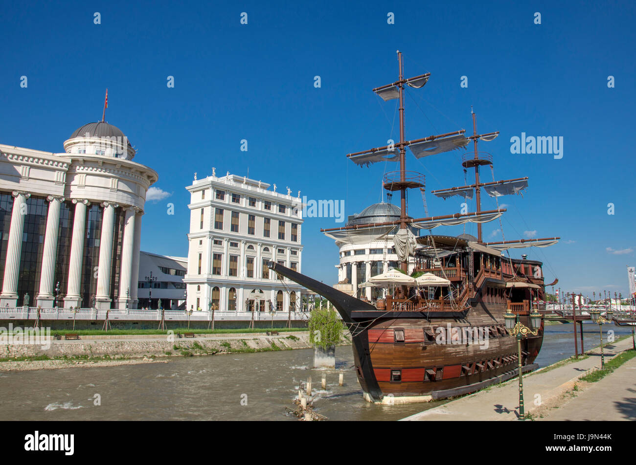 Skopje - Macedonia - Vardar River Stock Photo - Alamy