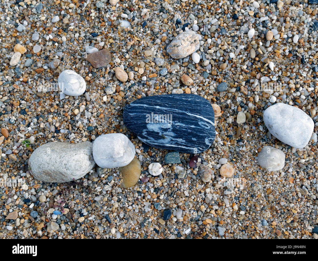 Sand and pebbles on the beach, Pouladen beach (other name : Château ...