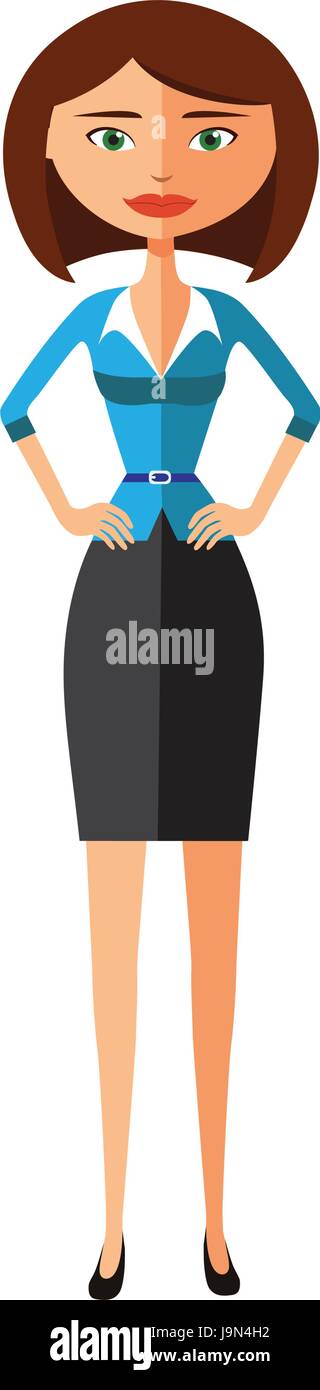 Young assistant woman cartoon flat vector illustration Stock Vector ...