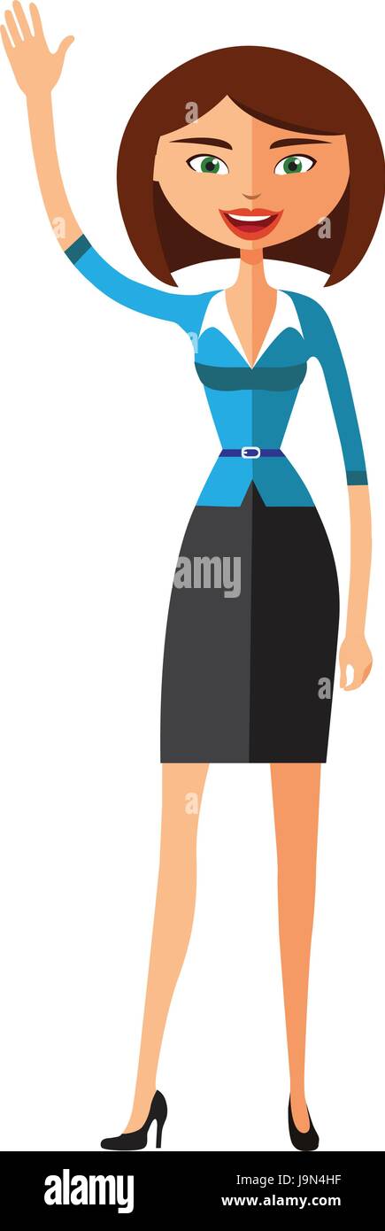 Cartoon illustration teacher waving hi-res stock photography and images ...