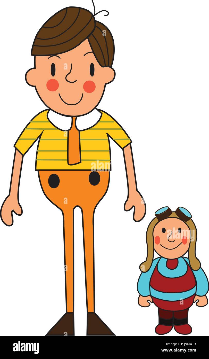 Two boys. Illustration of a cute little boy and toy isolated on white ...