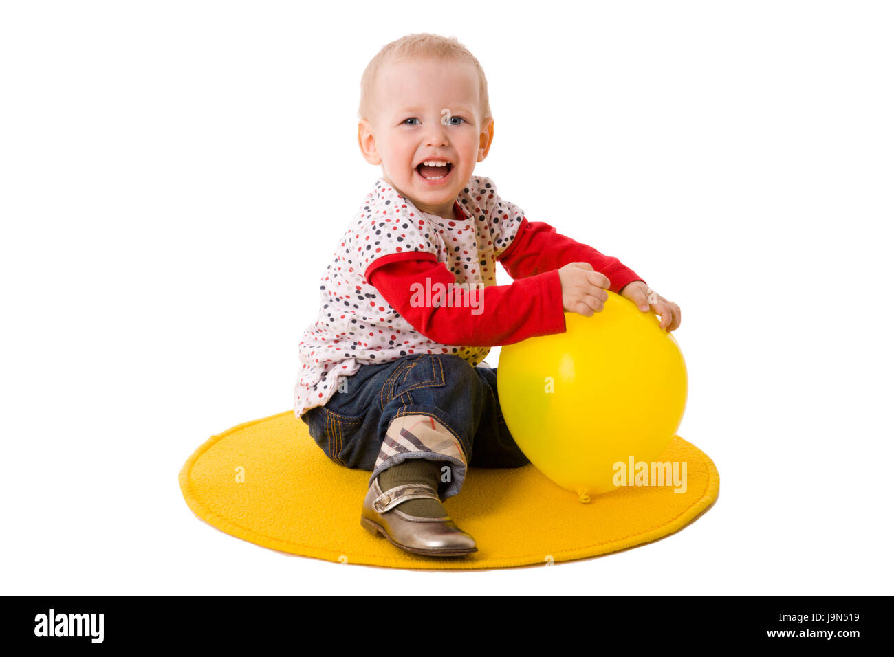 One year Baby playing with balloon isolated on white Stock Photo - Alamy