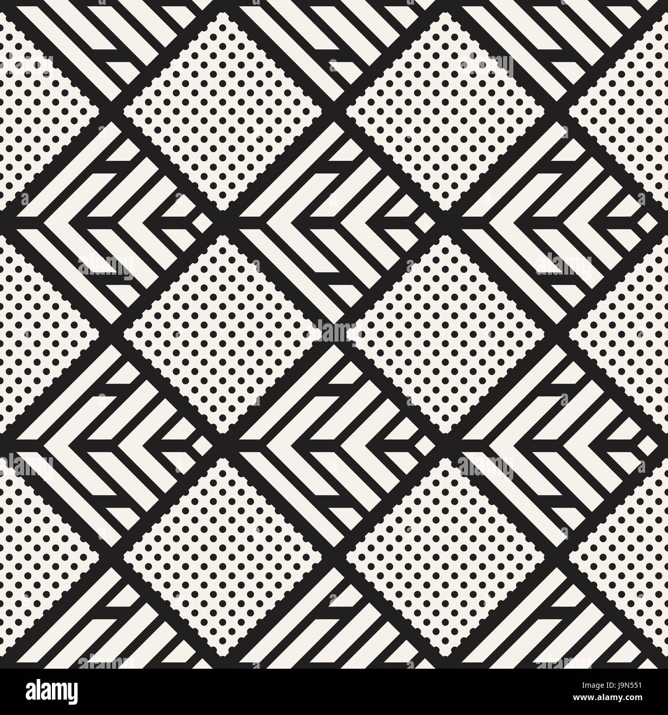 Vector seamless black and white trendy pattern. Modern stylish ...