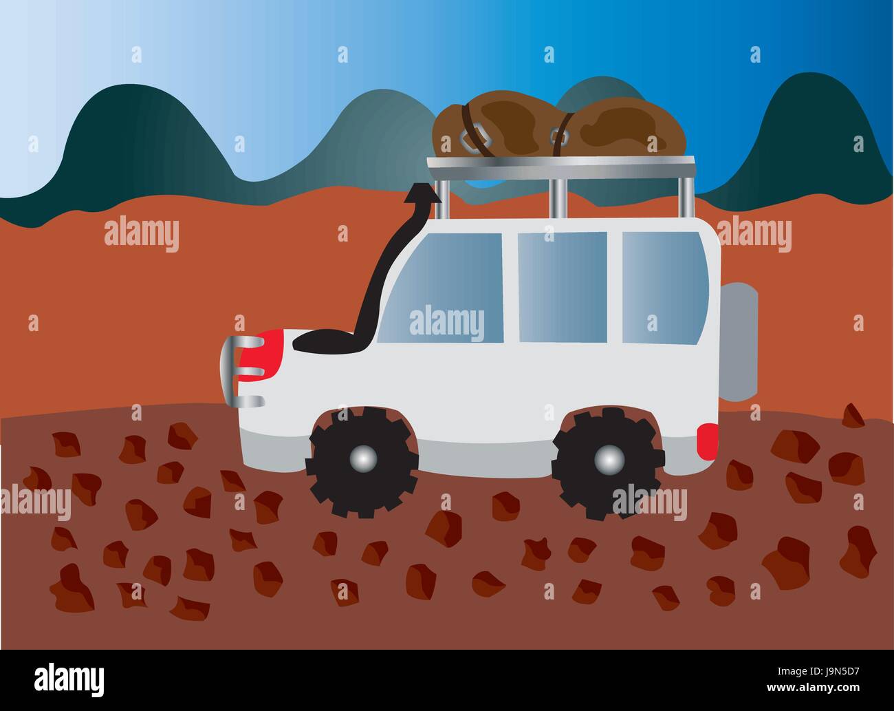 an adventurer driving along a rough road Stock Vector Image & Art - Alamy