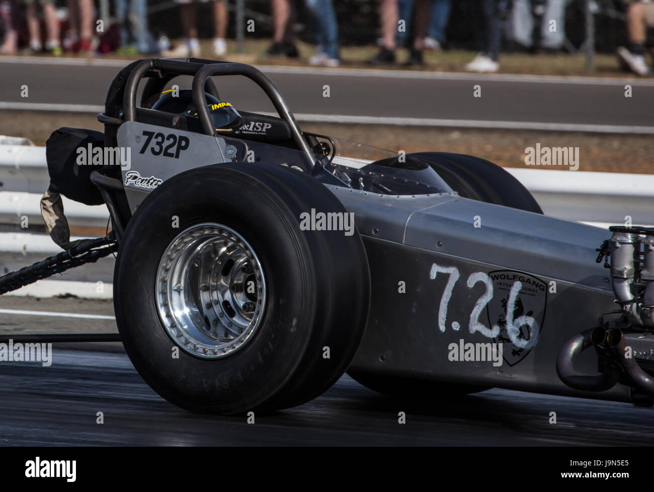 Drag racer on the line at the Redding Drags in California Stock Photo ...