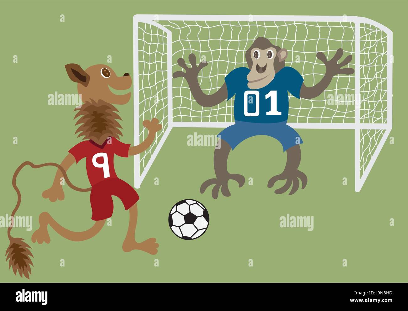 lion trying out a free kick Stock Vector Image & Art - Alamy