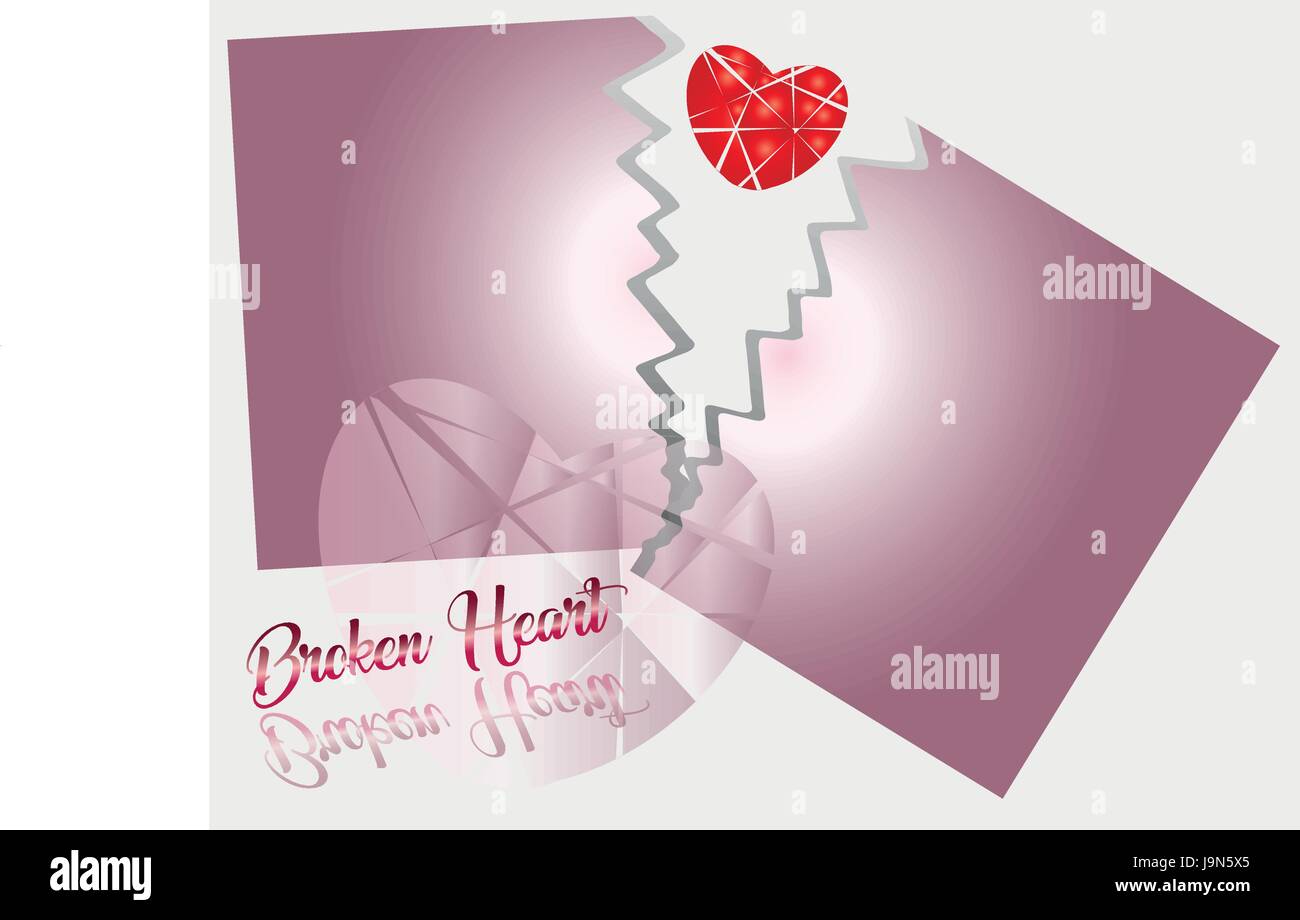 Broken Heart art and word for Abstract Background Vector art and ...